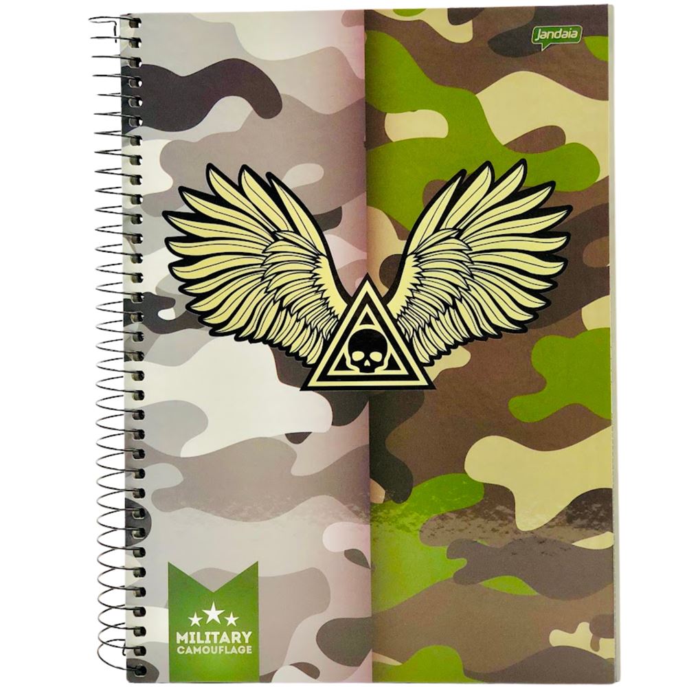 CADERNO CD ARMY MASK 10X1 160F 75662 | Iskisita Empresas
